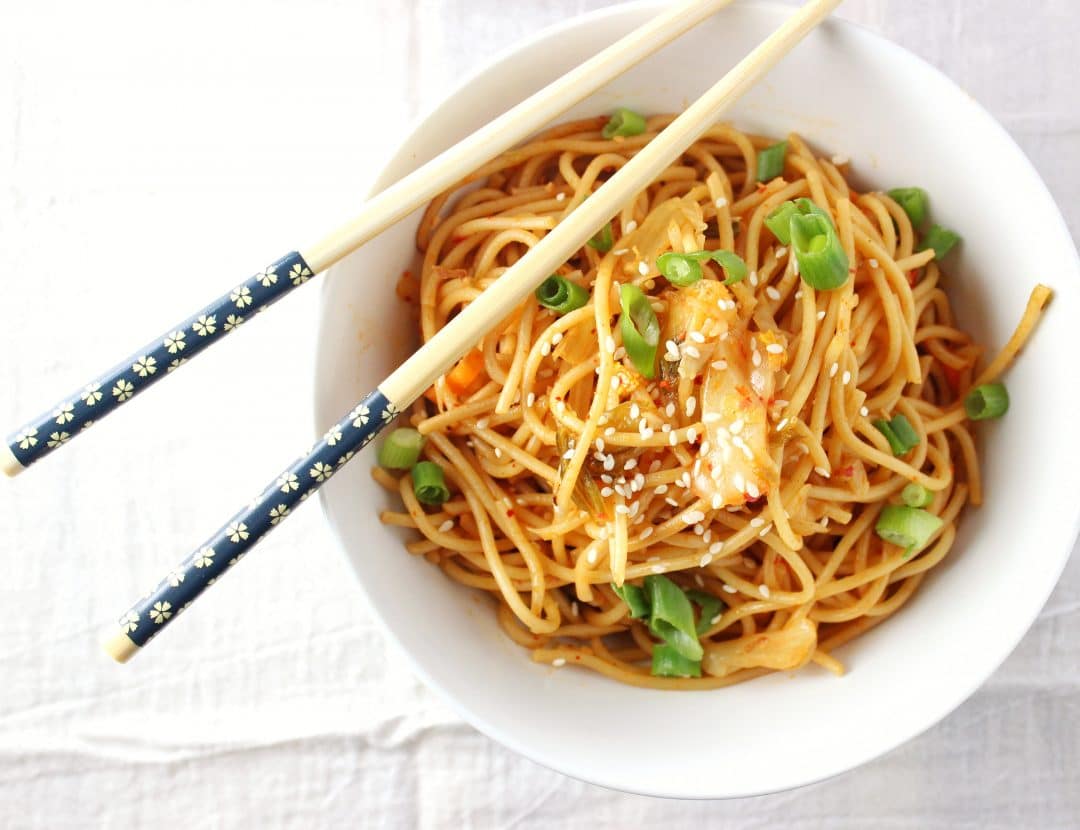 Spicy Kimchi Sesame Noodles