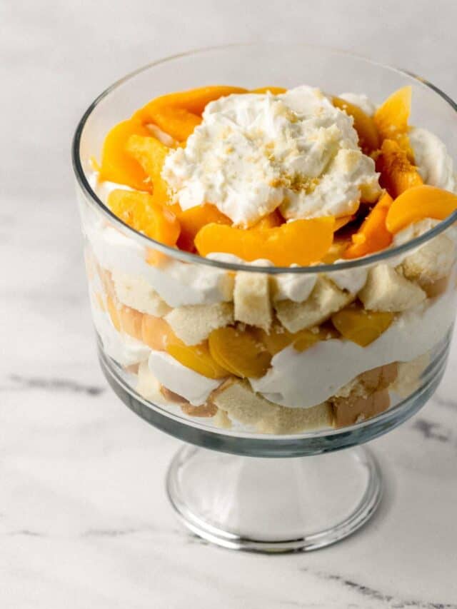 15 Minute Easy Peach Trifle with Canned Peaches Recipe : Simply LaKita