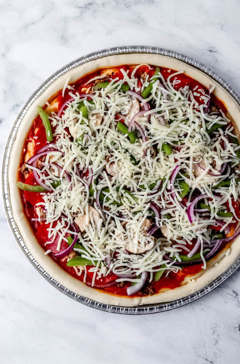 Supreme Pizza Recipe (Homemade with 6 Classic Toppings)