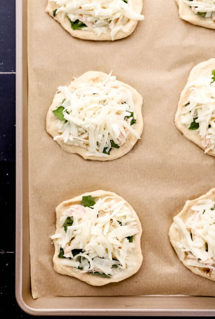 Mini Chicken Alfredo Biscuit Pizzas