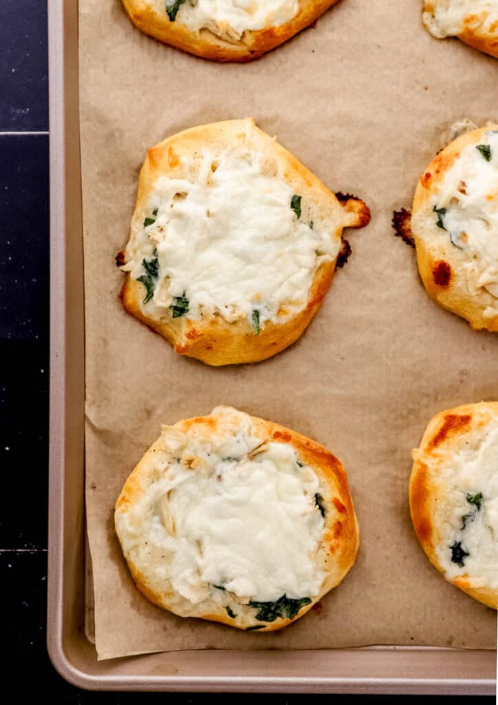 Mini Chicken Alfredo Biscuit Pizzas