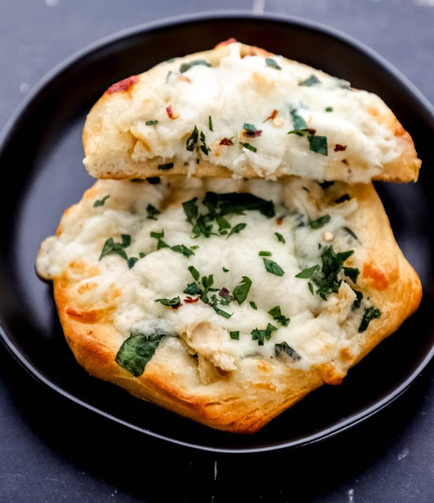 Mini Chicken Alfredo Biscuit Pizzas