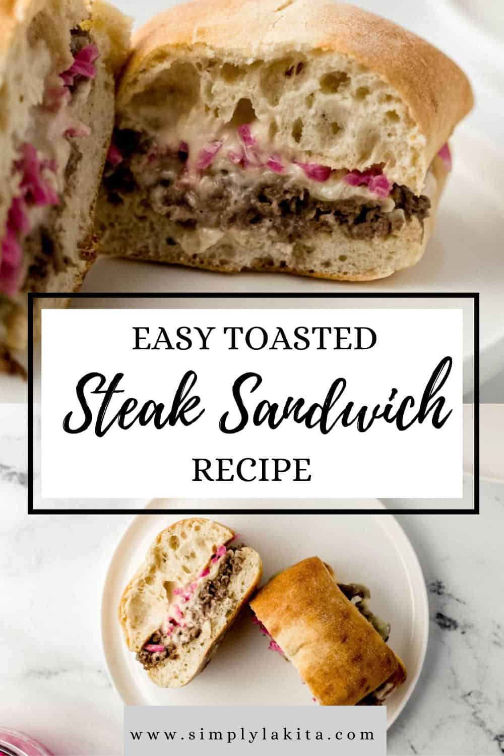 Toasted Steak Sandwich with White Cheddar and Pickled Onions